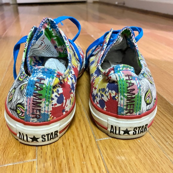 Converse | Shoes | Converse Paint Feathers Funky Unique Sneakers 8 ...